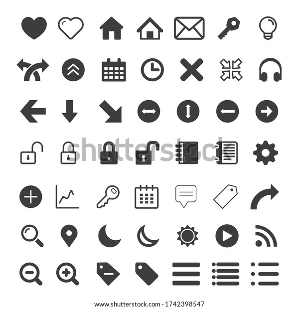 Set Various Icons Symbols Design Elements Stock Vector (Royalty Free ...