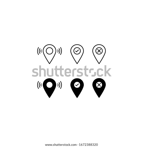 Set Various Location Icons Stock Vector (Royalty Free) 1672388320 ...