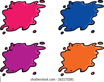 Set Various Paint Blotches Over White Stock Vector (Royalty Free ...