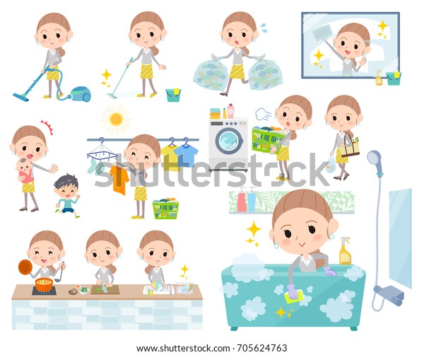Set Various Poses Behind Knot Hair : image vectorielle de stock (libre ...