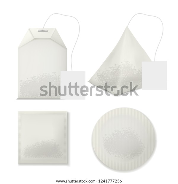 Set Various Shape Tea Bags Blank Stock Vector (Royalty Free) 1241777236