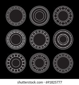 Set Various Simple Bearings Shapes Vector Stock Vector (Royalty Free ...