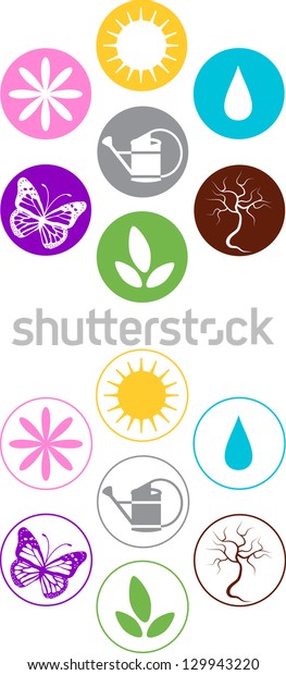 Set Various Spring Symbols Isolated On Stock Vector (Royalty Free ...