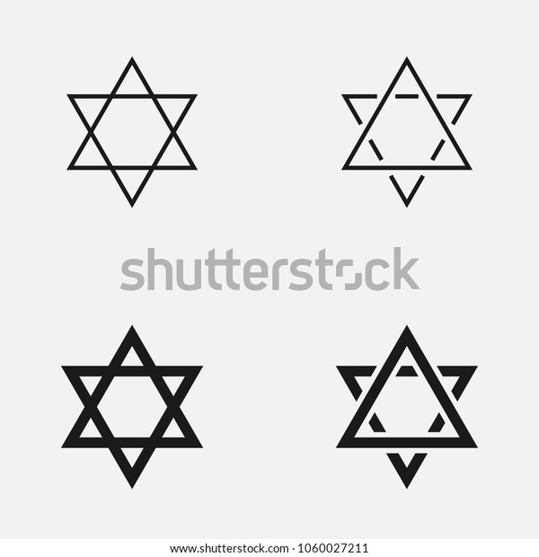 Set Various Star David Outline Vector Stock Vector (Royalty Free ...