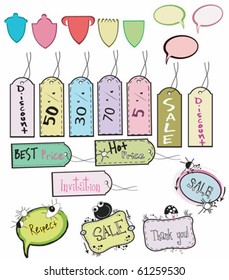 Set Various Tags Stickers Stock Vector (Royalty Free) 61259530 ...