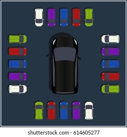 Set Various Top View Cars Isolated Stock Illustration 627880106