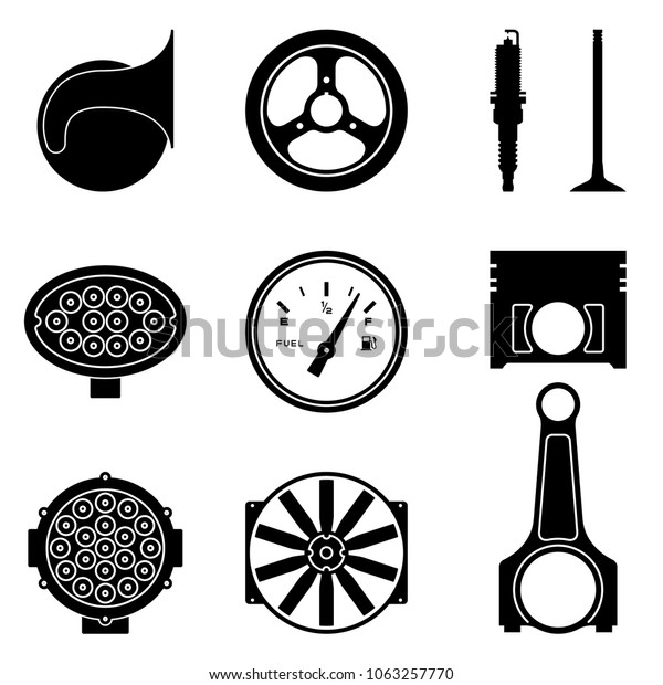 Set Various Types Car Parts Stock Vector (Royalty Free) 1063257770 ...