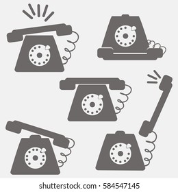 Set Various Types Telephone Disc Phones: vector de stock (libre de ...