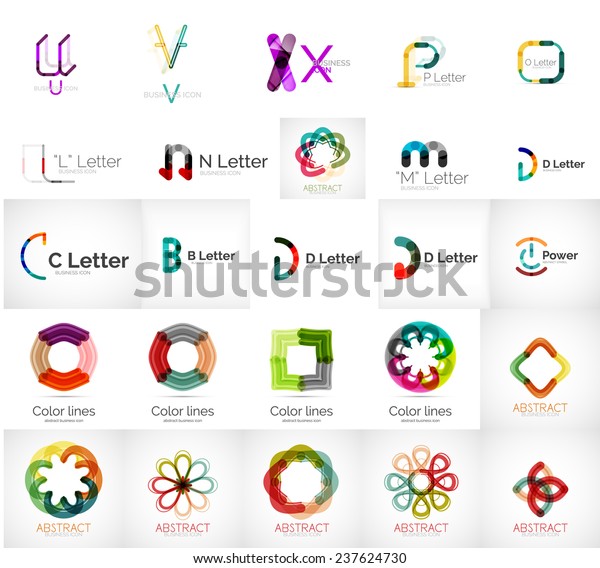 Set Various Universal Company Logos Letters Stock Vector (Royalty Free ...