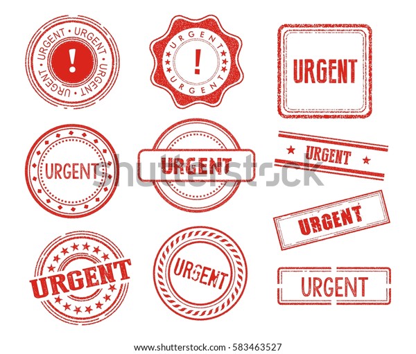 Set Various Urgent Stamps Stock Vector (Royalty Free) 583463527 ...