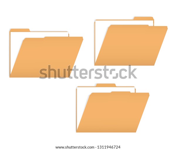 Set Variously Tabbed Manila File Folders Stock Vector (Royalty Free ...