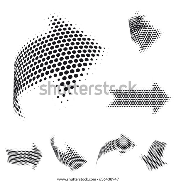 Set Vector Arrow Icons Dotted Halftone Stock Vector (Royalty Free ...