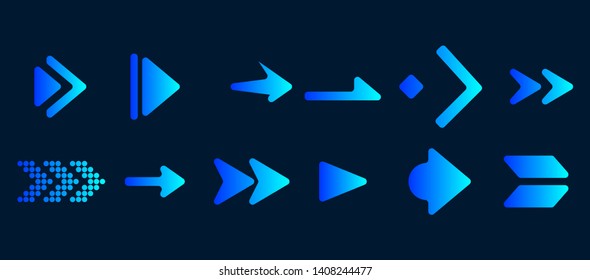 Set Vector Arrows Blue Arrows Icon Stock Vector (Royalty Free ...