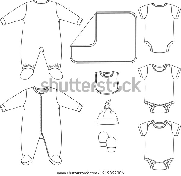 Set Vector Baby Clothing Elements Baby Stock Vector (Royalty Free ...
