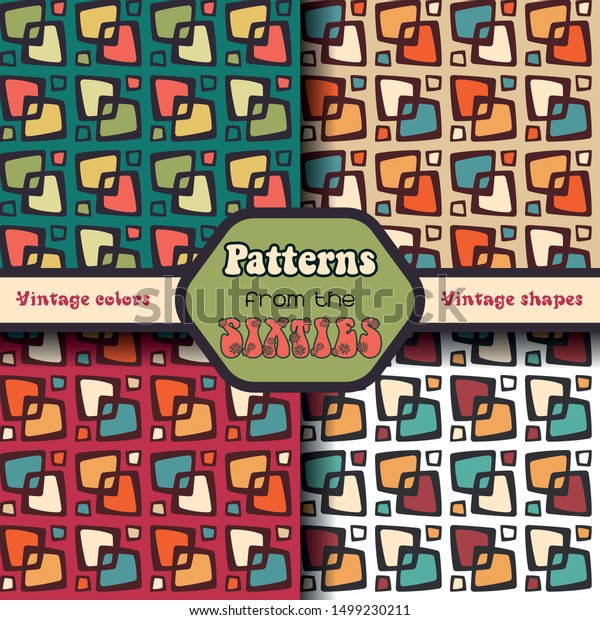 Set Vector Backgrounds 1960s Vintage Colors Stock Vector (Royalty Free ...