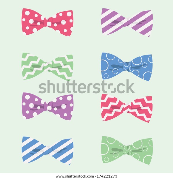 Set Vector Bowties Bow Ties Patterns Stock Vector (Royalty Free ...