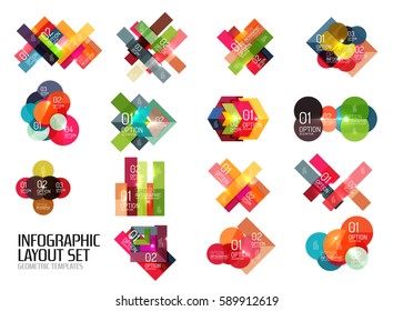 Set Vector Buiness Infographics Templates Workflow Stock Vector ...