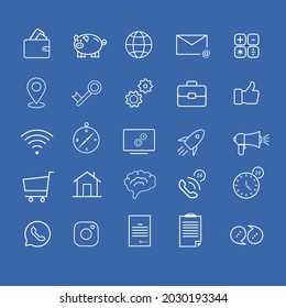 Set Vector Business Icons Linear Style Stock Vector (Royalty Free ...