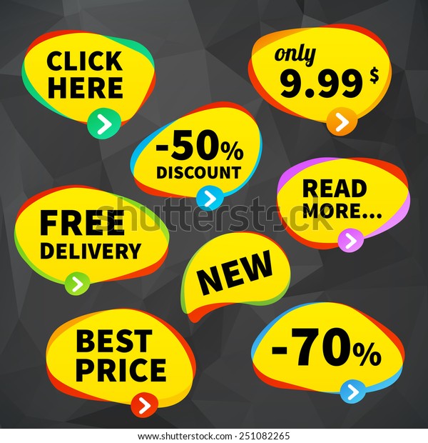Set Vector Business Price Tag Labels Stock Vector (Royalty Free ...