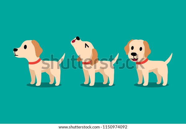Set Vector Cartoon Character Labrador Dog Stock Vector (Royalty Free ...
