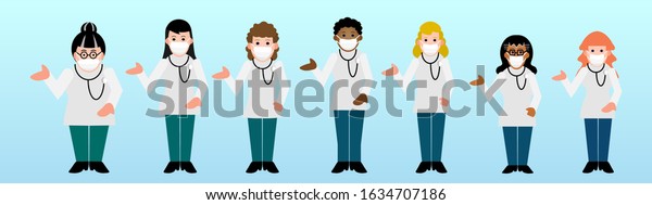 Set Vector Cartoon Illustration Picture Female Stock Vector (Royalty ...