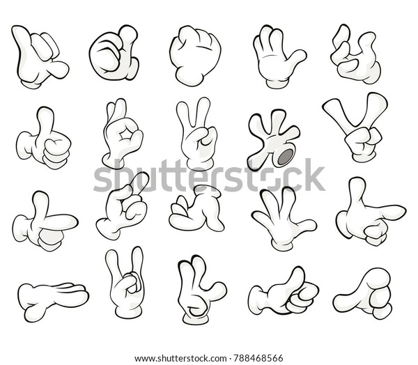 Set Vector Cartoon Illustrations Hands Different: เวกเตอร์สต็อก (ปลอด ...