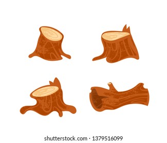 Set Vector Cartoon Stumps Vector Illustration Stock Vector (Royalty ...