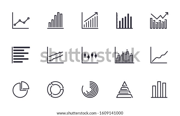 Set Vector Chart Graph Data Icon Stock Vector (Royalty Free) 1609141000 ...
