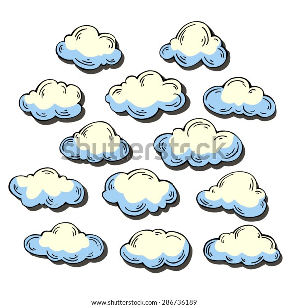 Set Vector Comic Clouds On White Stock Vector (Royalty Free) 286736189 ...