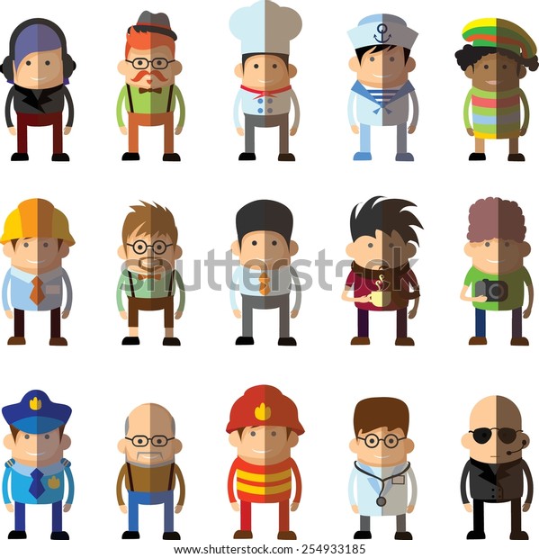 Set Vector Cute Character Avatar Icons: เวกเตอร์สต็อก (ปลอดค่าลิขสิทธิ์ ...