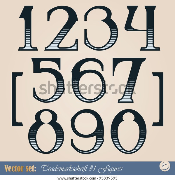 Set Vector Digits Alphabet Style Old: Stock-Vektorgrafik (Lizenzfrei ...