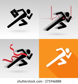 Set Vector Fast Running Man Icons Stock Vector (Royalty Free) 271946888 ...
