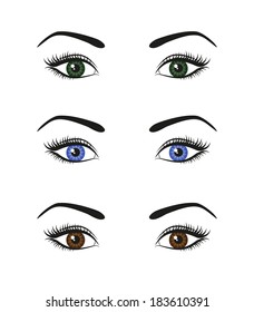 Set Vector Female Eyes Stock Vector (Royalty Free) 183610391 | Shutterstock