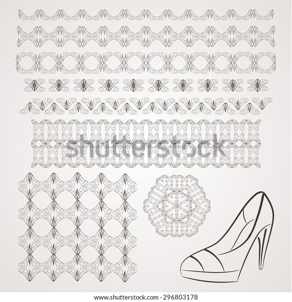 Set Vector Filigree Star Flowers Borders Stock Vector (Royalty Free ...