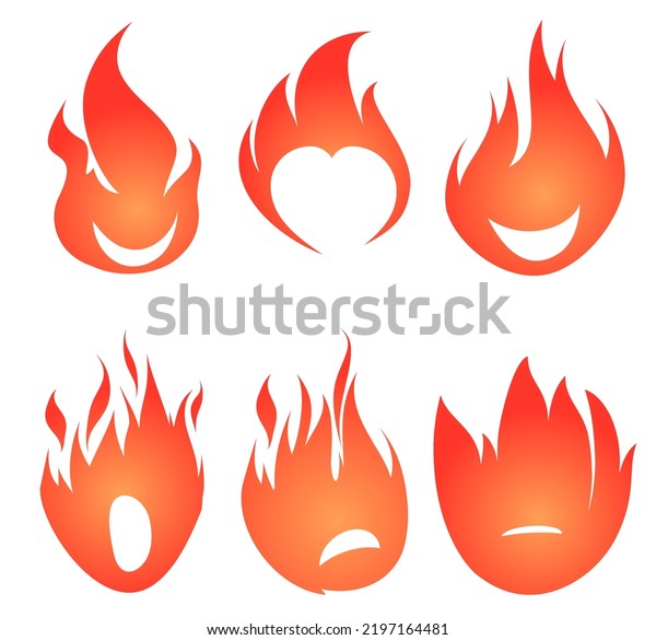 Set Vector Fires Emoji Smiley Emoticon: เวกเตอร์สต็อก (ปลอดค่าลิขสิทธิ์ ...