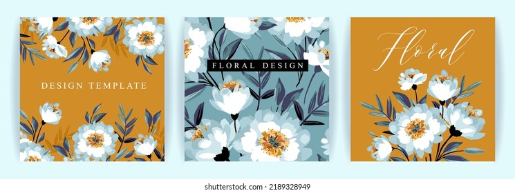 Set Vector Floral Design Template Card Stock Vector (Royalty Free ...