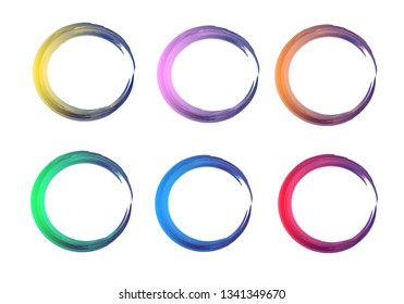Set Vector Frame Rings Watercolor Brush Stock Vector (Royalty Free ...