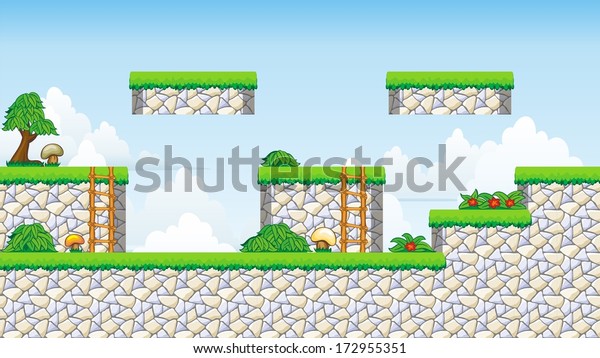 Set Vector Game Asset Contains Ground Stock Vector (Royalty Free) 172955351