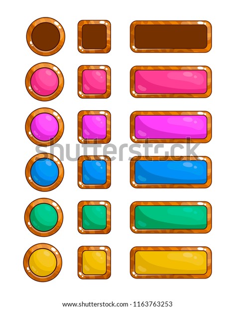 Set Vector Game Buttons Design Games Stock Vector (Royalty Free) 1163763253