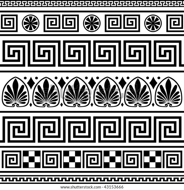 Conjunto de bordes griegos vectoriales: vector de stock (libre de ...