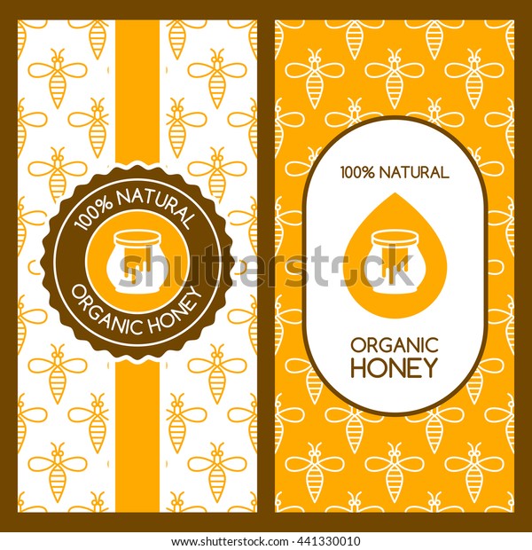 Set Vector Honey Backgrounds Label Package Stock Vector (Royalty Free ...