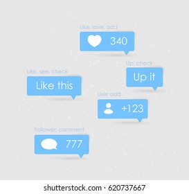Set Vector Icon Like Follower Comment Stock Vector (Royalty Free ...