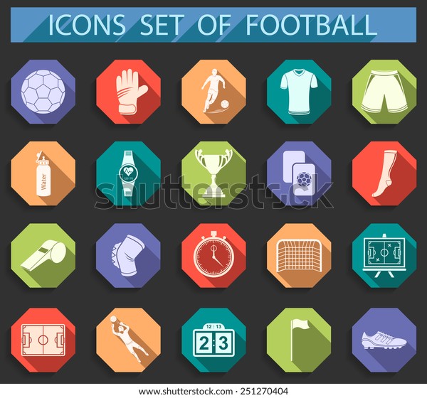 Set Vector Icons Logos Symbols Football 스톡 벡터(로열티 프리) 251270404 ...