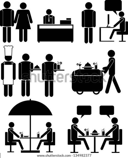 Set of vector icons for restaurants and cafe