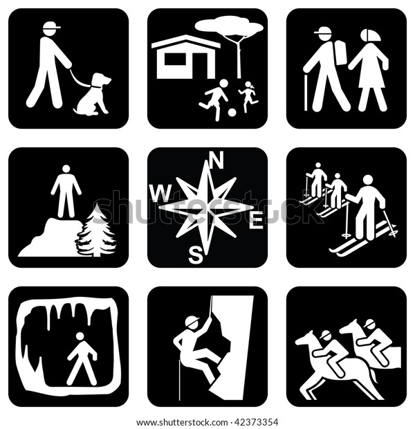 Set Vector Icons Travel Activities Theme Stock Vector (Royalty Free ...