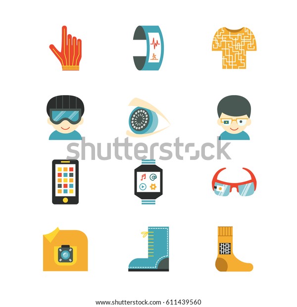Set Vector Icons Wearable Technologies Smart Stock Vector (Royalty Free ...