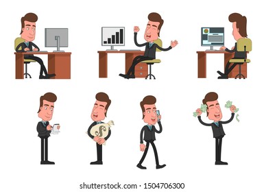 Business Man Lazy Need More Coffee Stock Vector (Royalty Free) 1105996169