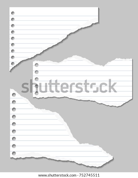 Set Vector Illustrations Torn Pages Notebook Stock Vector (Royalty Free ...