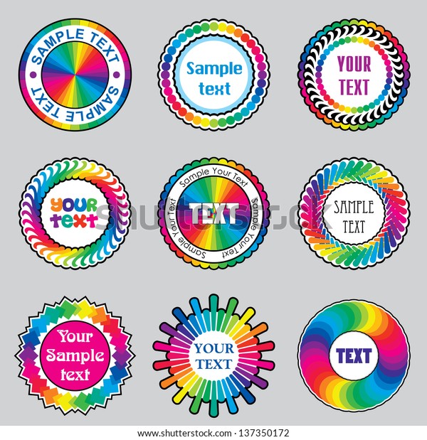 Set Vector Images Color Rainbow Label Stock Vector (Royalty Free) 137350172