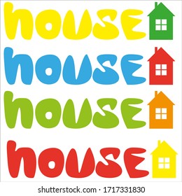 Set Vector Images Word House On Stock Vector (Royalty Free) 1717331830 ...